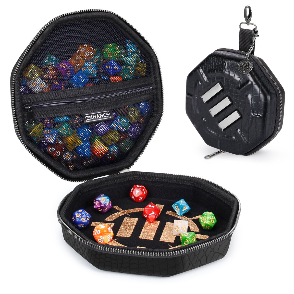 Enhance Gaming Dice Tray & Dice Case - Dragon Scale Black (Collector's — EireHobbies