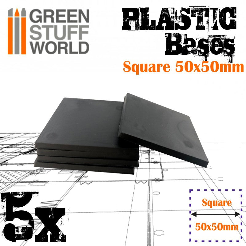 Plastic Bases - Square 50x50mm Black — EireHobbies